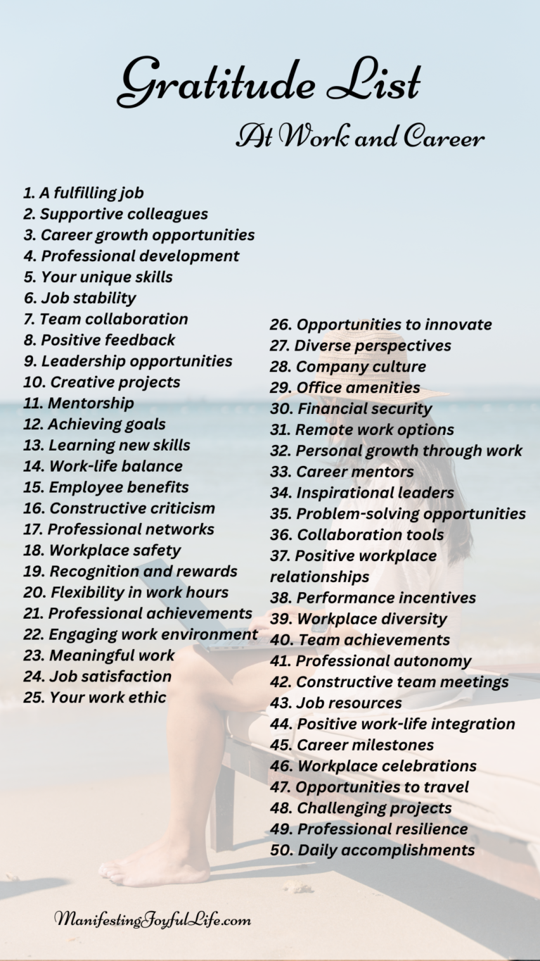 Gratitude List - 500 Things You Can Be Grateful For