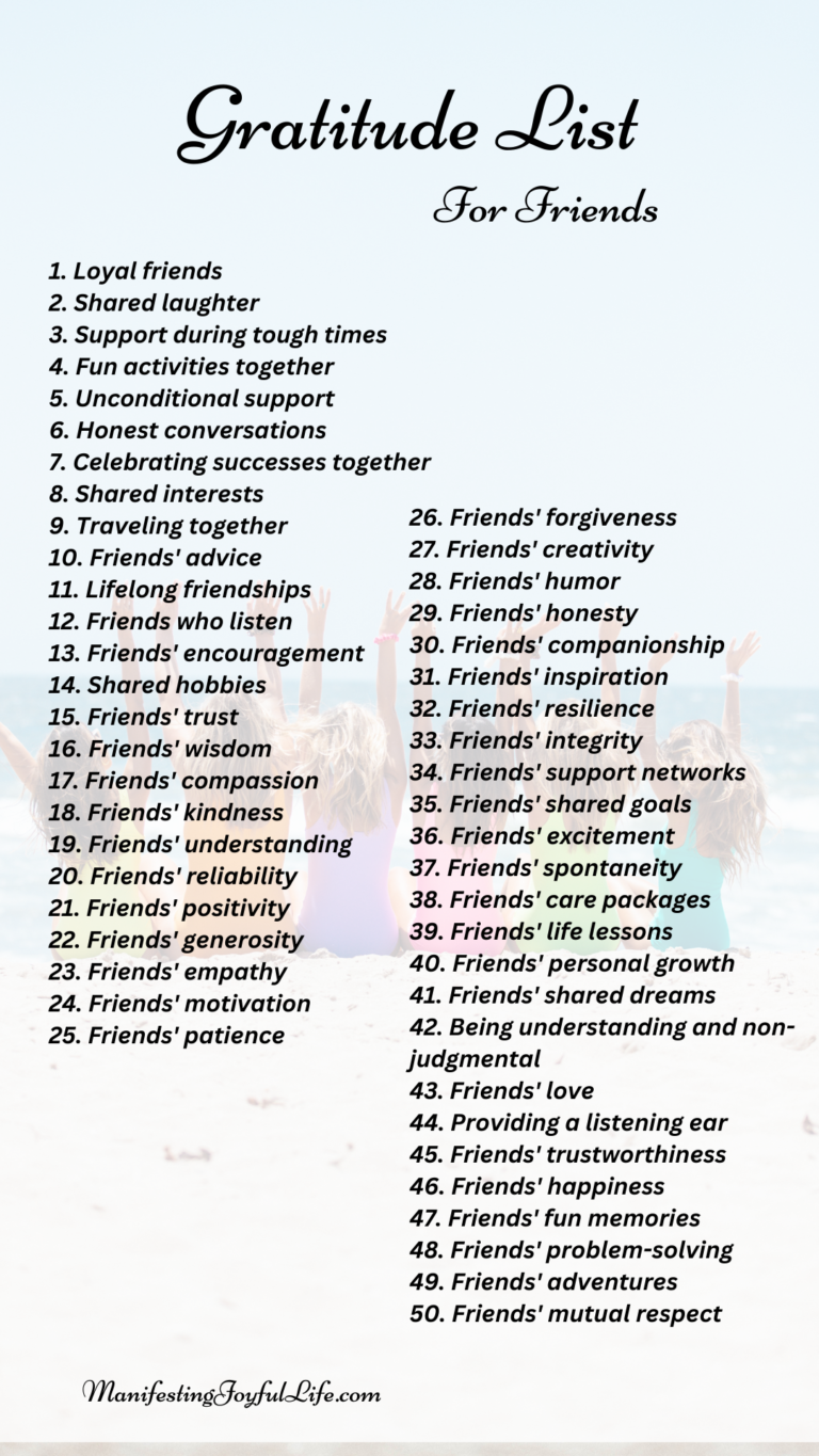 Gratitude List - 500 Things You Can Be Grateful For