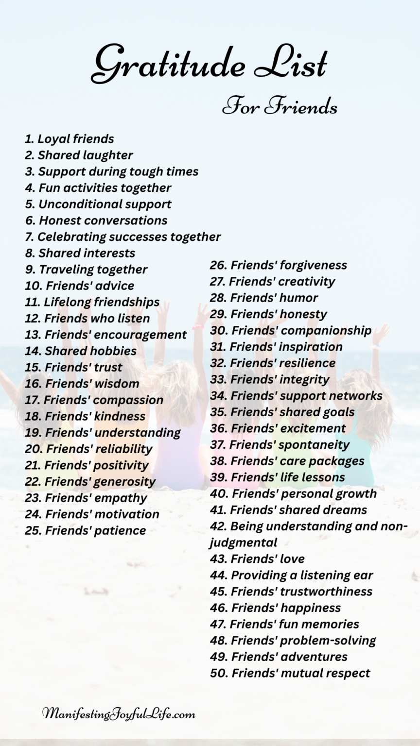 Gratitude List - 500 Things You Can Be Grateful For