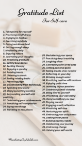 Gratitude List - 500 Things You Can Be Grateful For