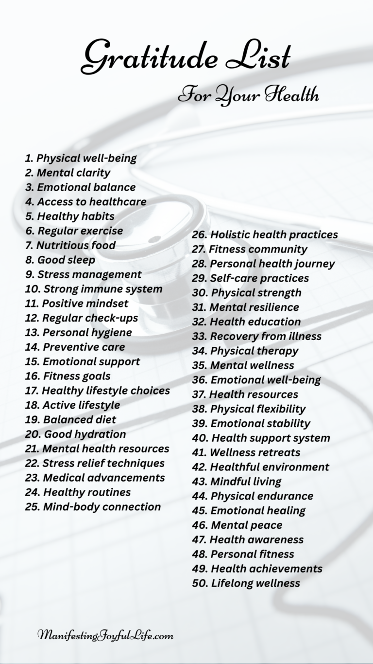 Gratitude List - 500 Things You Can Be Grateful For